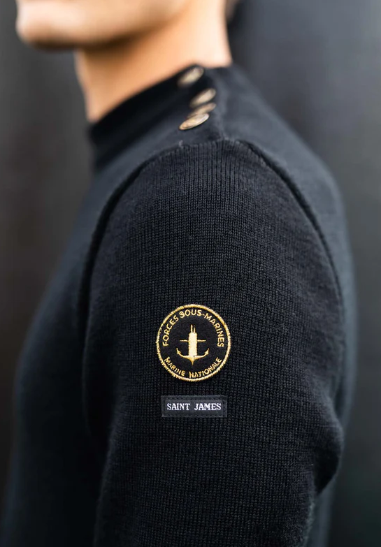 Pull marin uni "Compas" SAINT JAMES x Marine nationale |Boutique LE ...